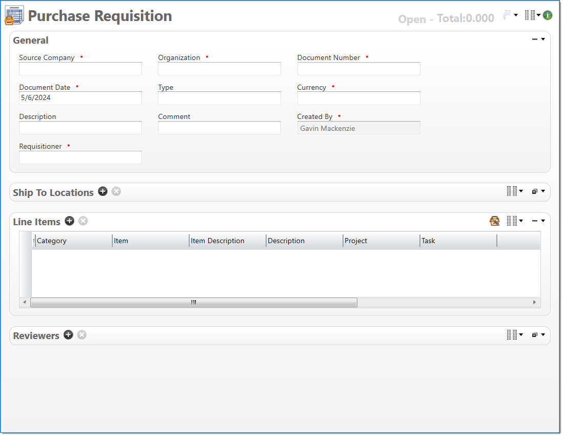 Purchase Requisition (Default)